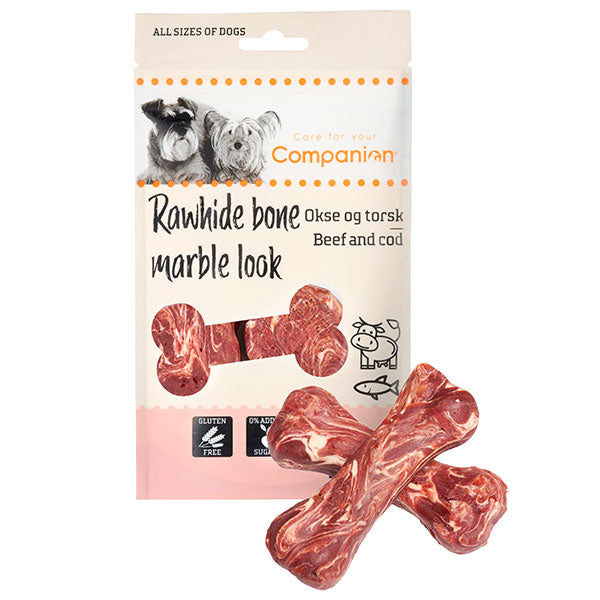 Companion Rawhide Bone Marble Look Beef & Cod 100g